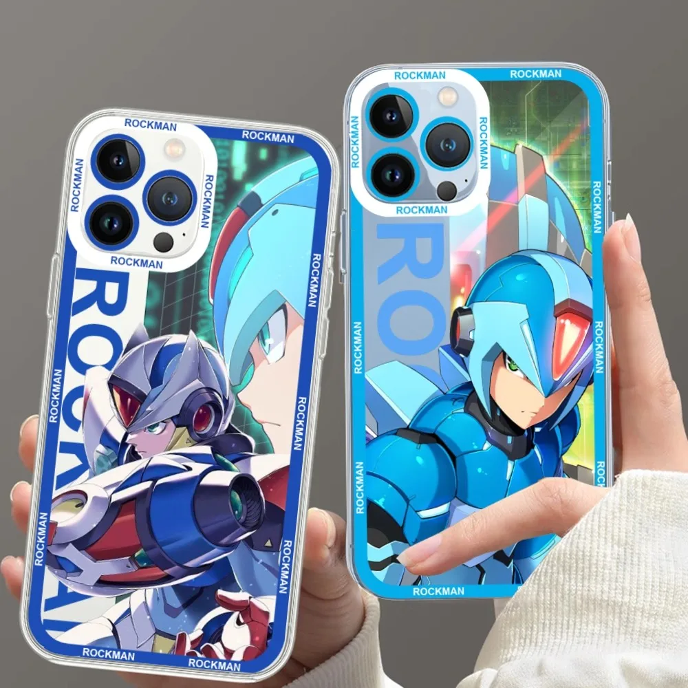 Funda-de-tel-fono-de-juego-Rockman-Megaman-carcasa-transparente-para ...