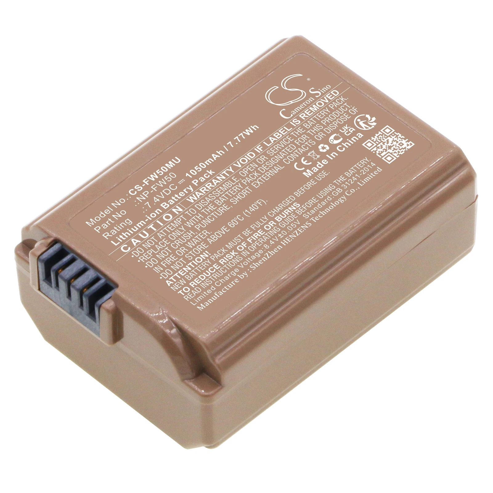 Li-ion Camera Battery for Sony, 7.4V, 1050mAh, Compatible Models: Alpha ...