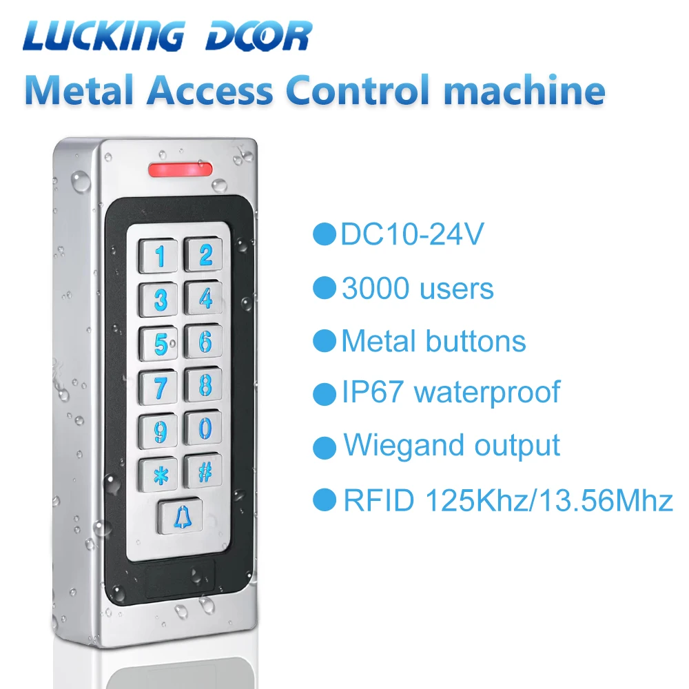 Metal-Access-Control-Keypad-Standalone-IP67-Waterproof-for-Outdoor-DC-10-24V-125Khz-13-56Mhz ...