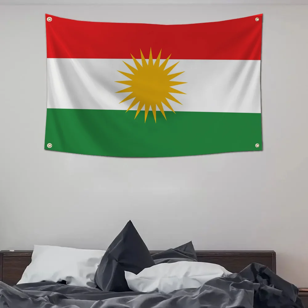 1pc ZXZ Kurdish Flag Banners Four Hole Flag Polyester Outdoor Decor ...