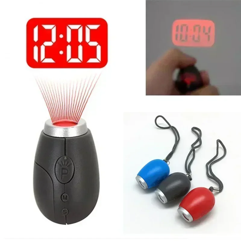 Mini-Portable-LED-Digital-Projection-Alarm-Clock-Key-Chains-Projector ...