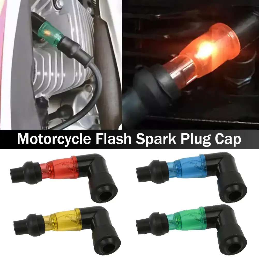 Motorcycle Ignition Spark Plug Cap 90 Degree Flashing Universal ...