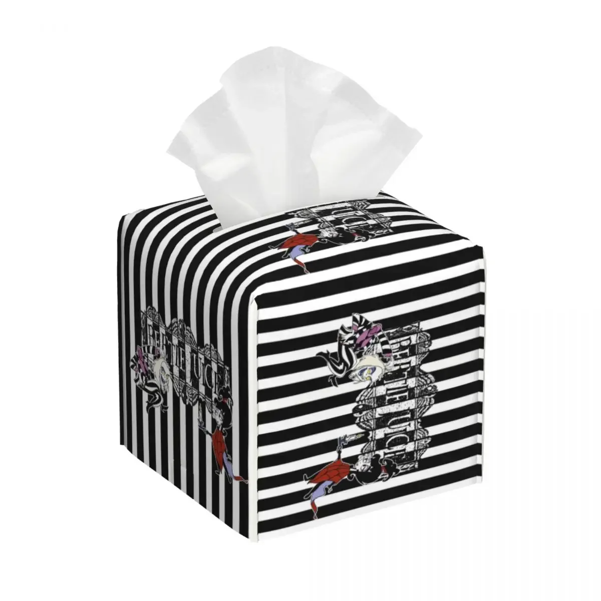Custom Horror Movie Beetlejuices Tissue Box Cover PU Leather Square Tim ...