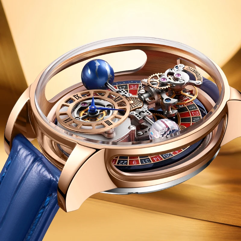 PINDU-Design-Novo-Couro-Homens-Rel-gios-Roleta-Top-Marca-De-Luxo-Astron ...