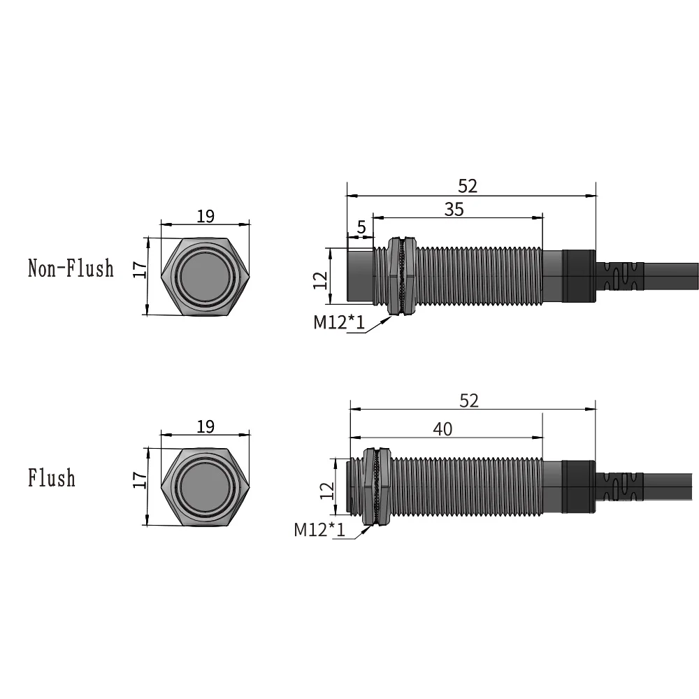 GTRIC Long Distance Inductive Sensor Metal Proximity Switch M12 NPN PNP ...