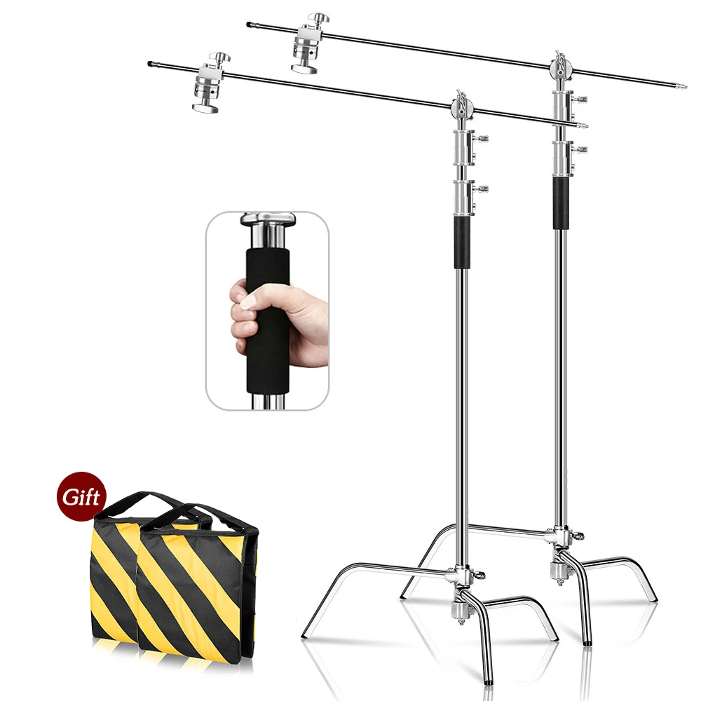 SH-Stainless-Steel-Heavy-Duty-C-Stand-with-Boom-Arm-Max-Height-260cm ...