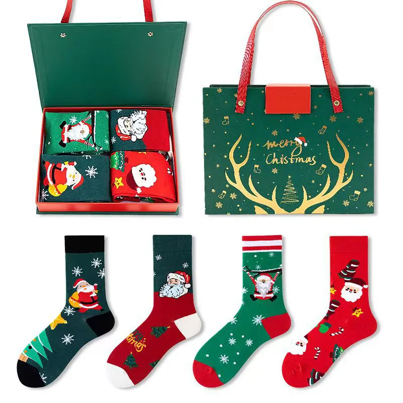 4-Pairs-Of-Unisex-Christmas-Socks-Gift-Box-Set-Santa-Claus-Cartoon ...