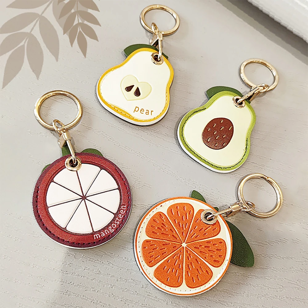 Leather Keychain Holder Case for Apple AirTag Cute Protective Air Tag ...
