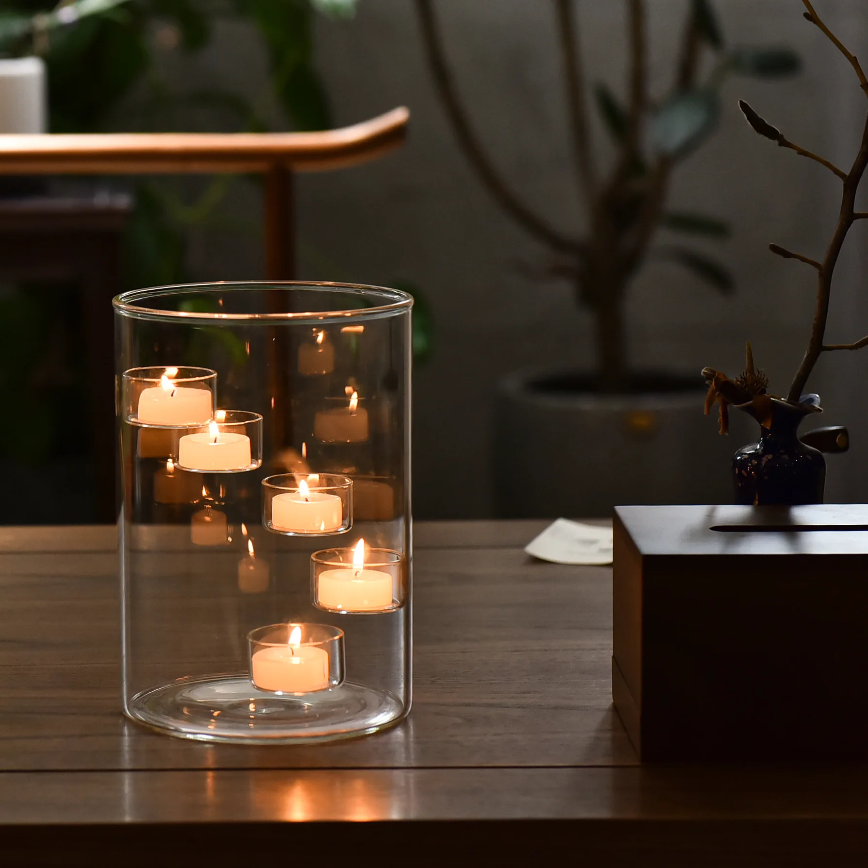 Large-glass-candlestick-candlelight-dinner-decoration-Transparent-Glass ...