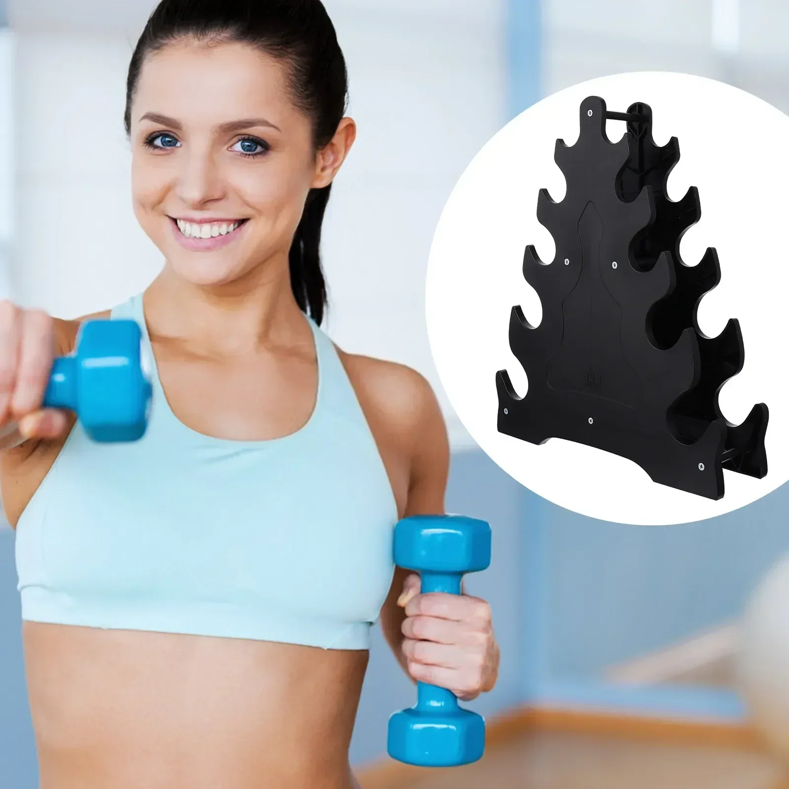 Kettlebell Rack Dumbbell Bracket Shelf Fixing Fitness Gym Shaped ...