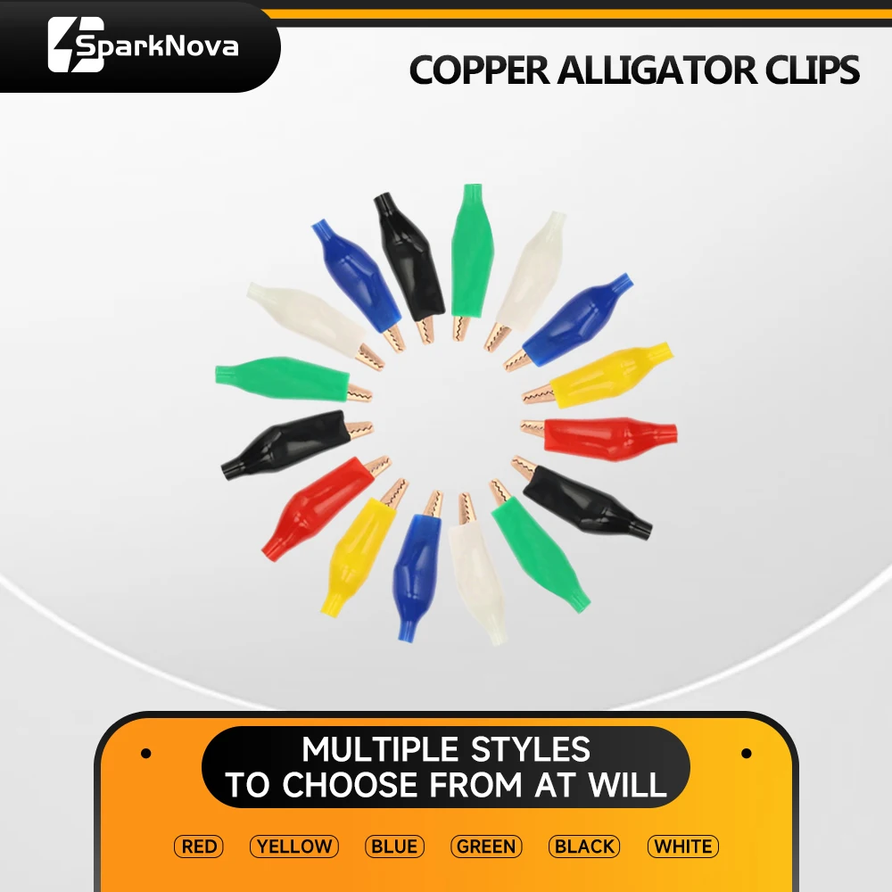 Copper Alligator Clips 35MM Black Red Blue Black Yellow Soft Plastic ...
