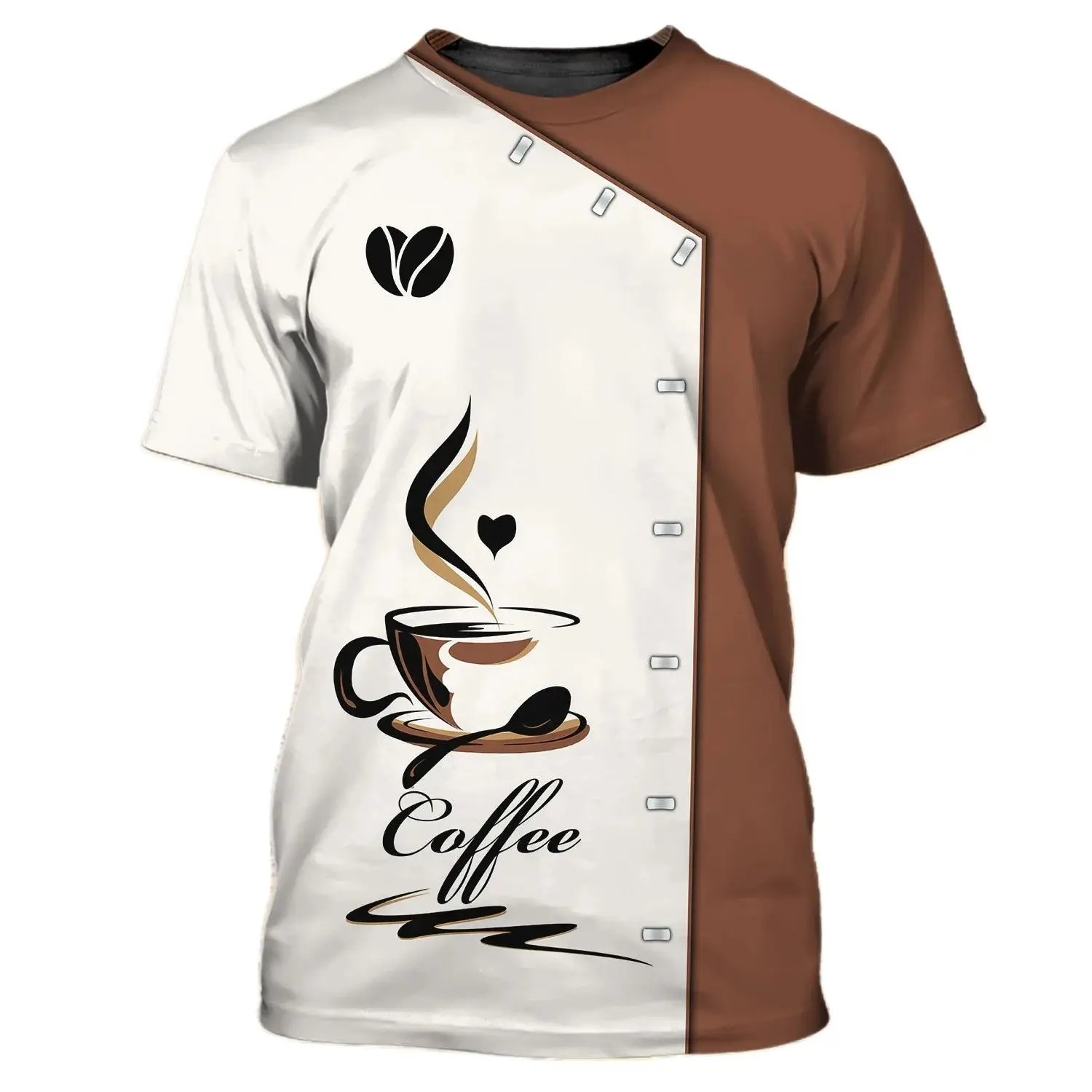 Summer Men'S New Barista 3d Printed T-Shirt Coffee Shop Fashion Casual ...