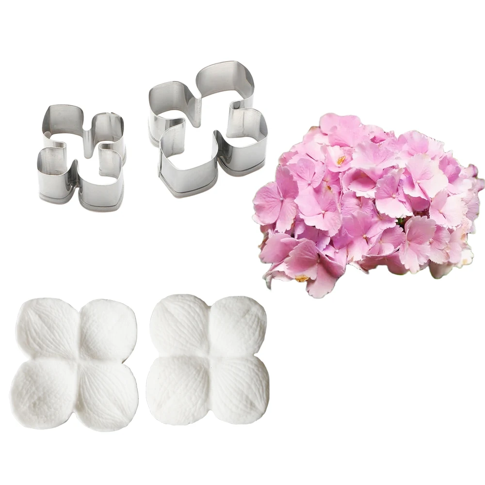 Hydrangea Flower Veiners &Cutters Silicone Molds Crafts For Chocolate ...