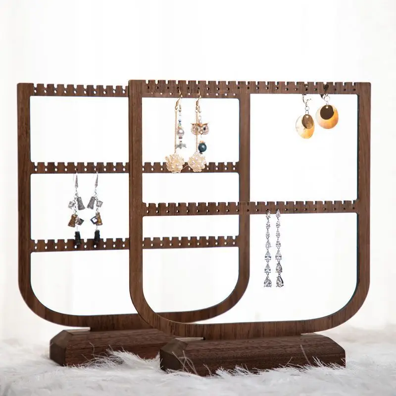 Black-Walnut-Jewelry-Stand-Multi-Layered-Zone-Earring-Holder-Hanging ...