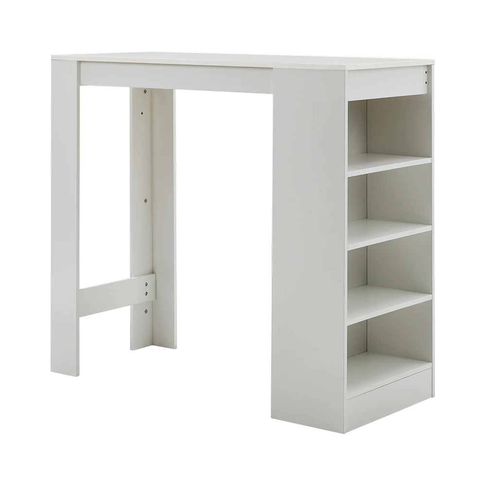White Wooden Bar Table with Open Shelves,White Table Top - AliExpress 1503