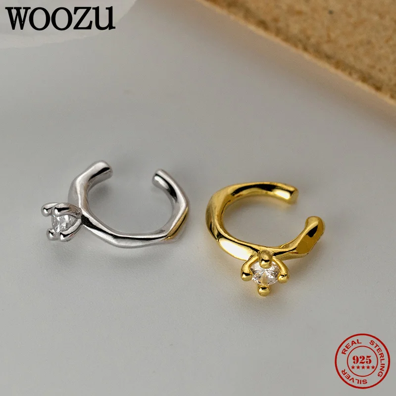 WOOZU-925-Sterling-Silver-Minimalism-Zircon-Ear-Bone-Splint-for-Women-No-Piercing-INS-Gold ...
