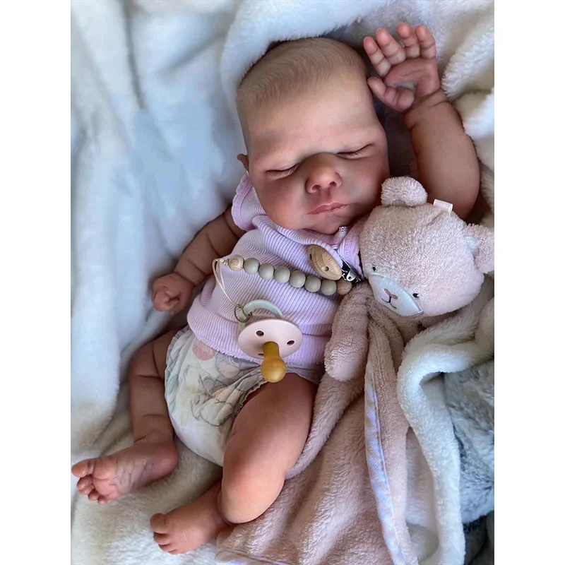 48CM-Already-Finished-Reborn-Baby-Doll-Miley-Soft-Body-Sleeping-Newborn ...