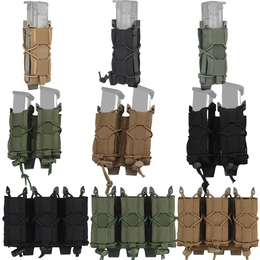 9mm Magazine Pouch Tactical Molle Triple Magazine Pouch Double-Layer ...