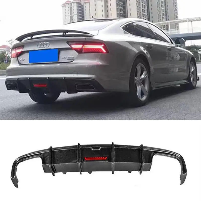 For Audi A7 S Line S7 C7.5 2016 2017 2018 Real Carbon Fiber Rear ...