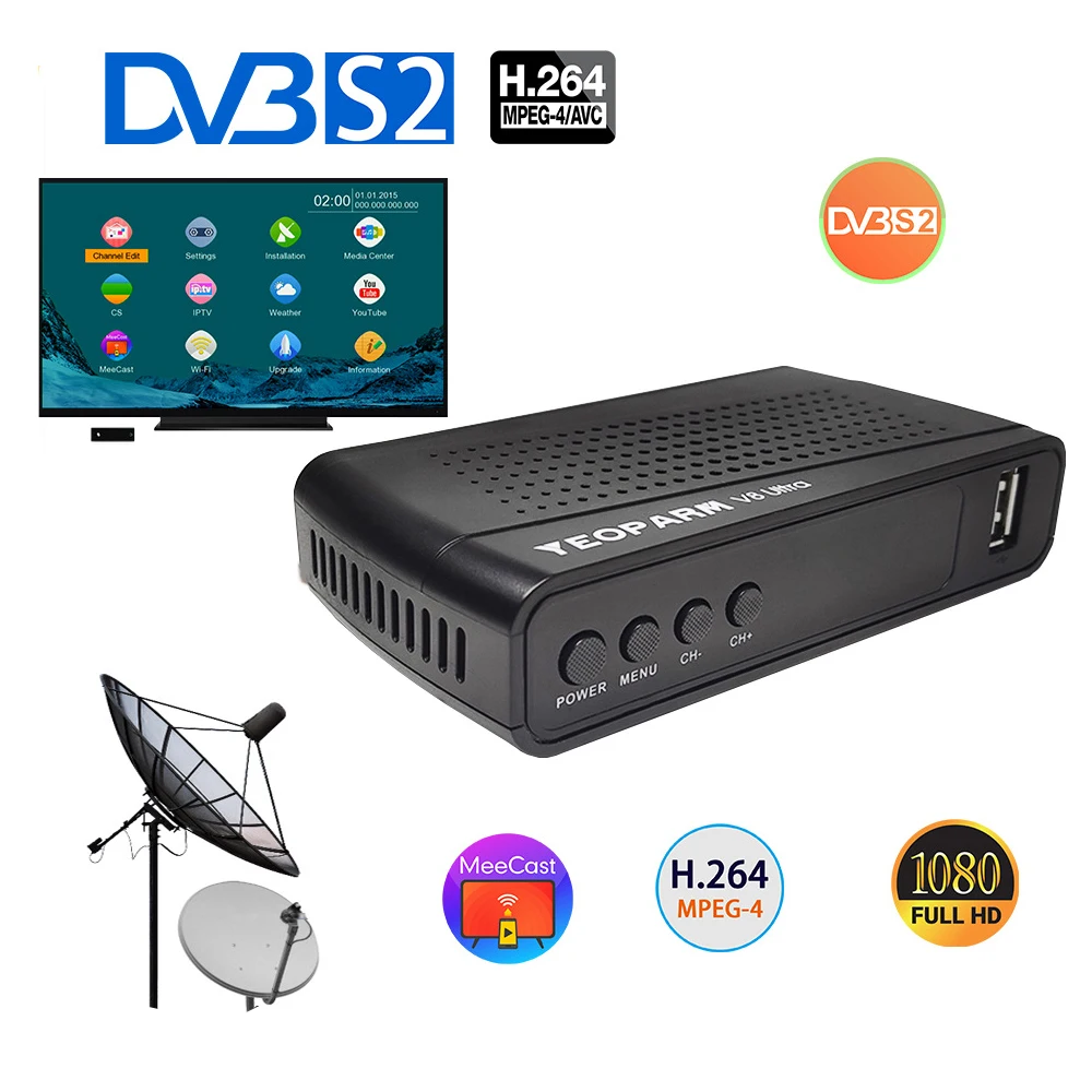 DVB S2 mini satélite h264 mpeg4 sintonizador receptor hd 1080p ...