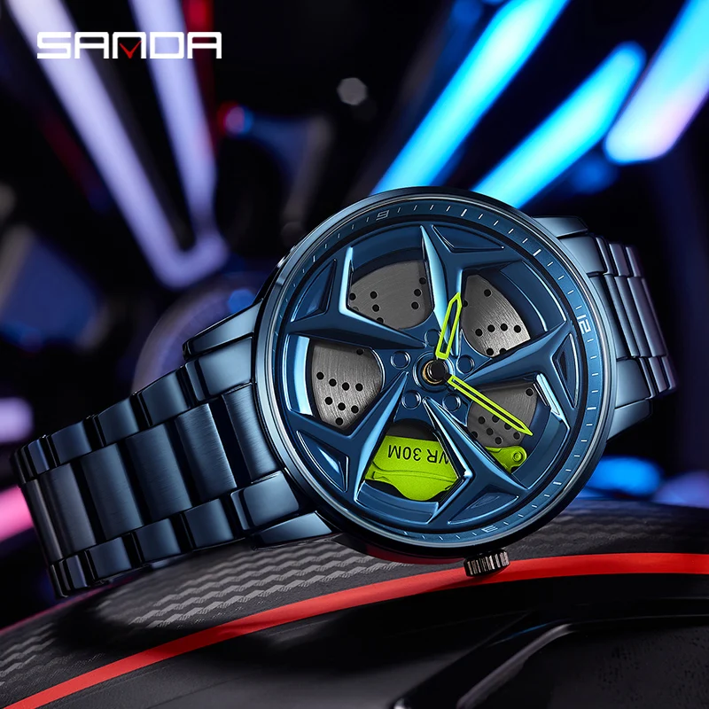 SANDA-P1087-Top-Brand-Sport-Car-Wheel-Rim-Hub-Watches-For-GTR-Men-Super ...
