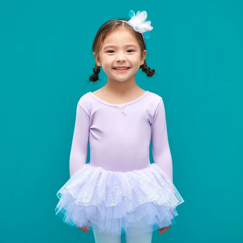 Children-s-Ballet-Dance-Clothes-Long-sleeved-Ballet-Leotard-with-Tulle ...