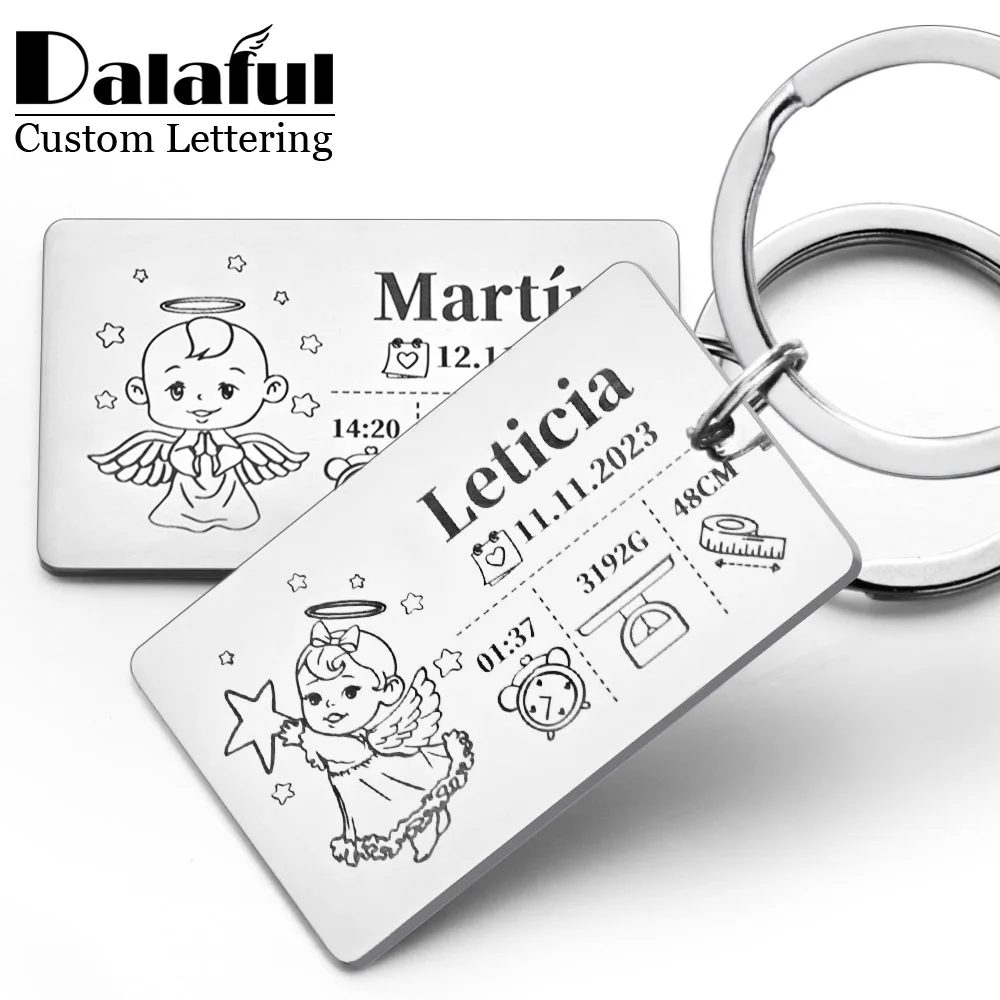 Personalized-Keychain-Newborn-Baby-Customized-Information-Name-Gift-for ...
