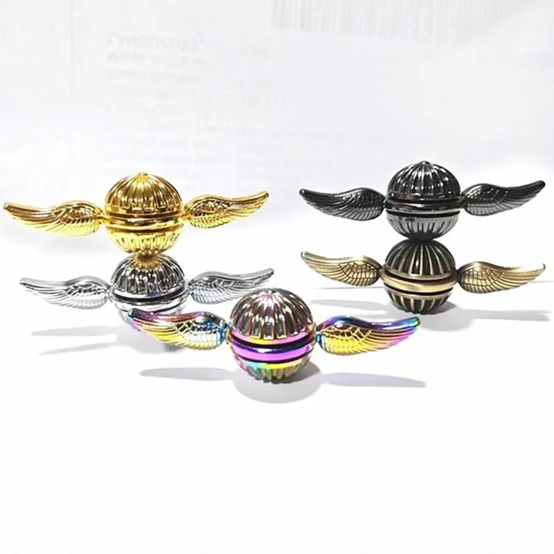 New Fidget Spinner Colorful Metal Alloy Mute Bearing Wing Aircraft Hand ...