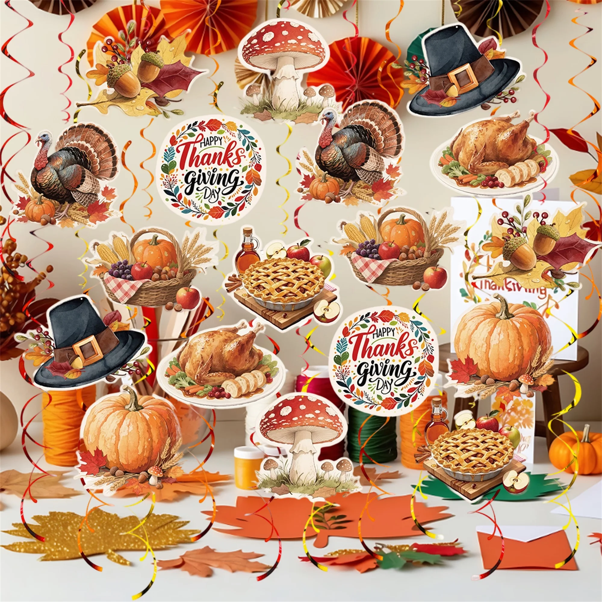 Thanksgiving Hanging Swirl Decor Set – Crafting And Beyond