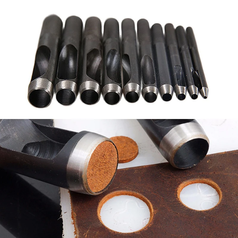 10Pcs-Set-Round-1-10mm-Steel-Leather-Craft-Hollow-Hole-Punch-Tool ...