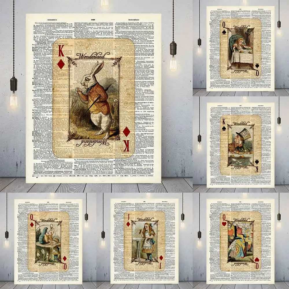 Retro-Dictionary-Background-Playing-Cards-Poster-Abstract-Newspaper ...