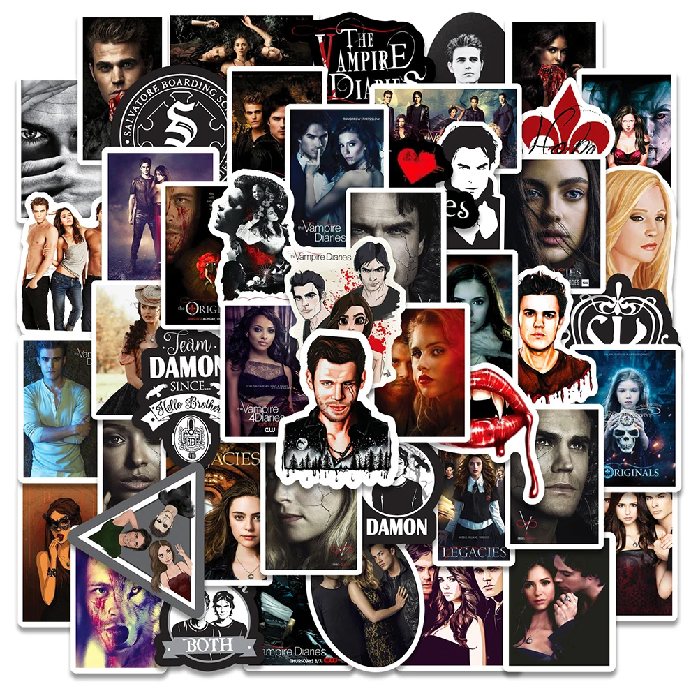10/30/50pcs Série TV The Vampire Diaries Autocollants Cool Dessin Animé ...