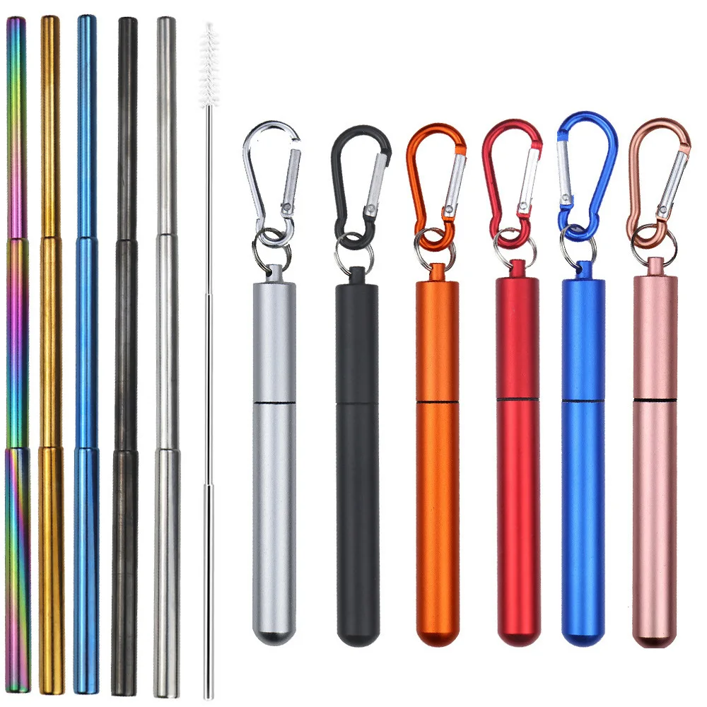 Reusable-304-Stainless-Steel-Telescopic-Straw-Three-Sections-with ...