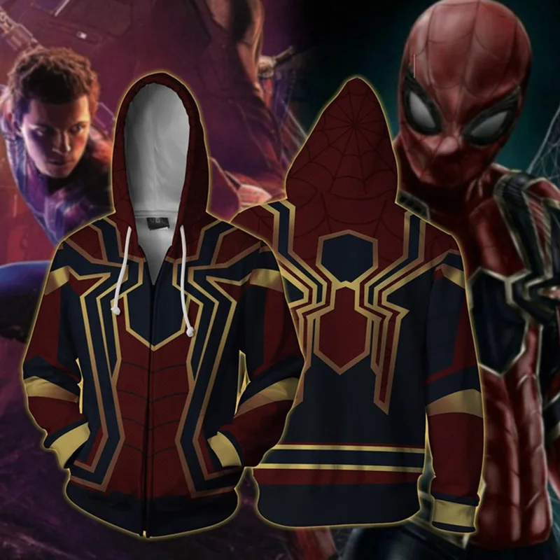 Movie Iron Spider-Man Cosplay Costume Print 3D College School Uniforms ...