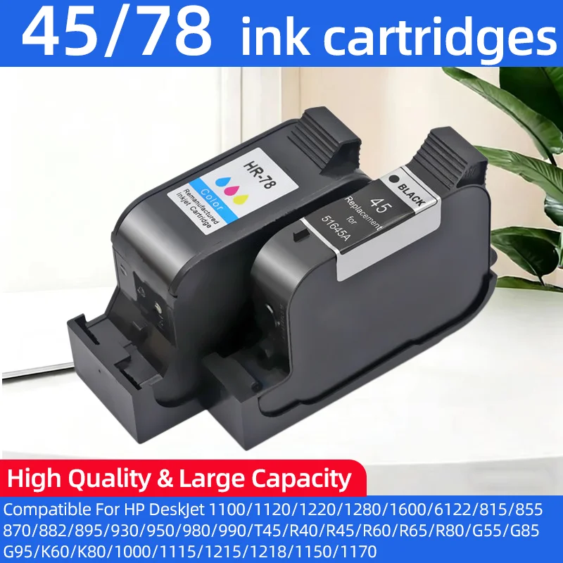 Cartouches d'encre 45 78 51645A compatibles pour imprimante HP deskjet ...
