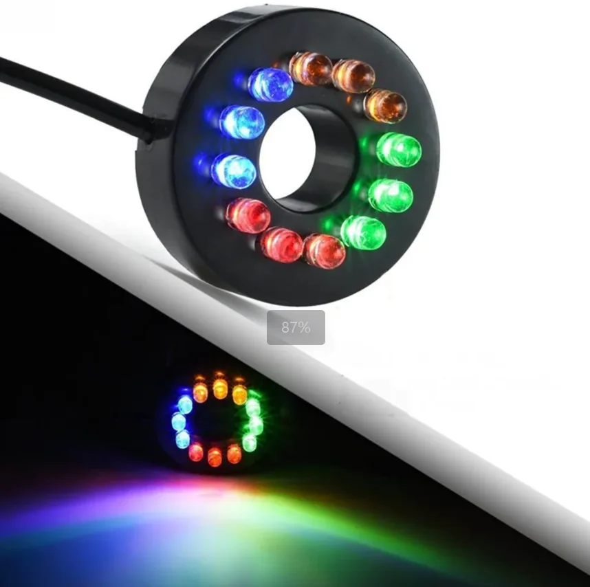 12-LED Red Green Blue Yellow Colorful Submersible Fountain Ring LED ...