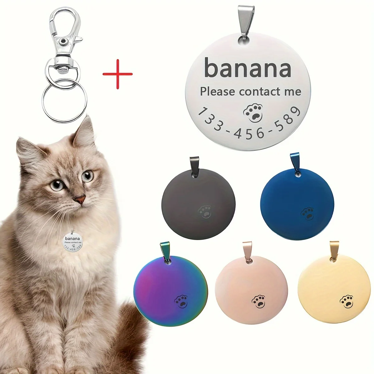 Personalized-Cat-ID-Tag-Custom-Engraved-Stainless-Steel-Pet-Name-Tag ...