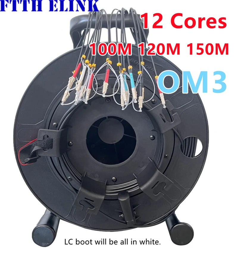 Armored Patch Cord 12 Cores OM3 TPU 100m 120m 150m with PCD310 Drum 12C ...