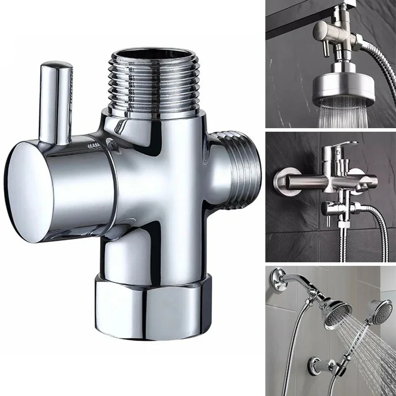 G1-2in-3Way-Diverter-Valve-T-Adapter-Converter-Brass-Valve-Bathroom ...