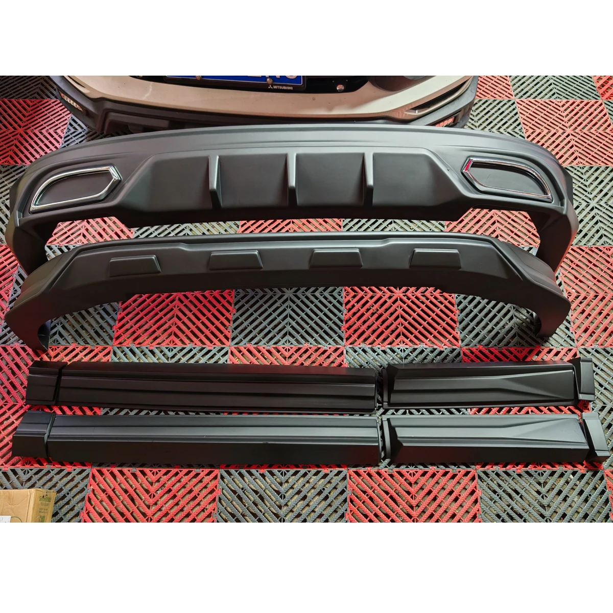 Abs-Wide-Body-Kit-Bumper-Guard-Front-Lip-Side-Fin-Trim-Rear-Spoiler-For ...