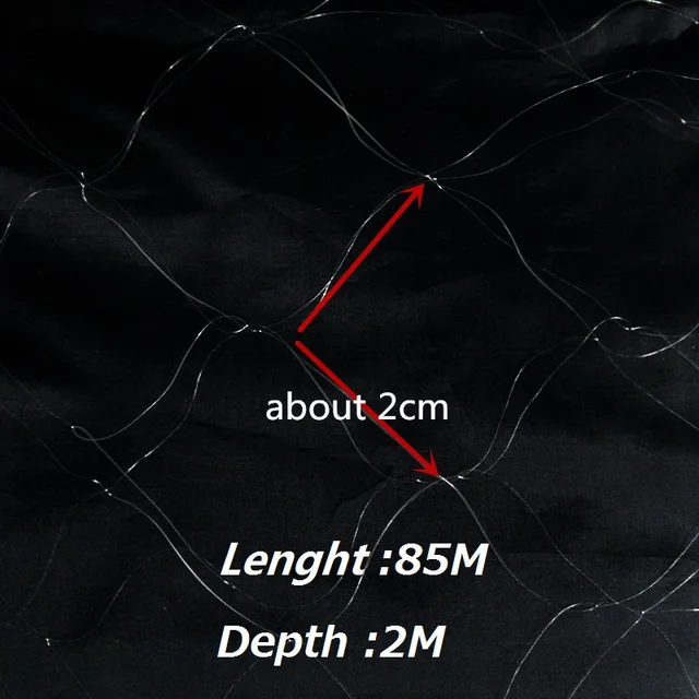 85-100m Length 2-4m Depth 3 Layers Fishing Net Gillnet With Floats Lead ...