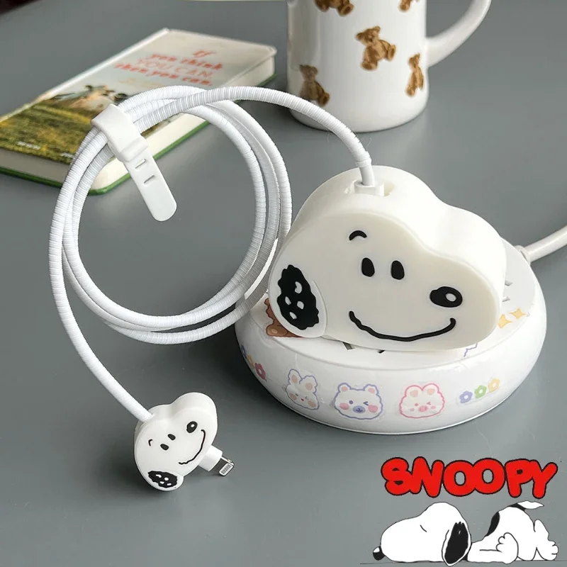 Snoopy-Cartoon-USB-Data-Line-Cord-Protector-Case-Fast-Charging-Head ...
