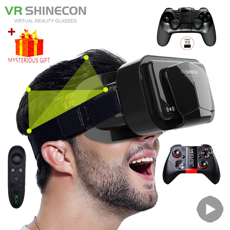 Shinecon Virtual Reality Viar 3D VR Glasses Device Helmet Lenses ...