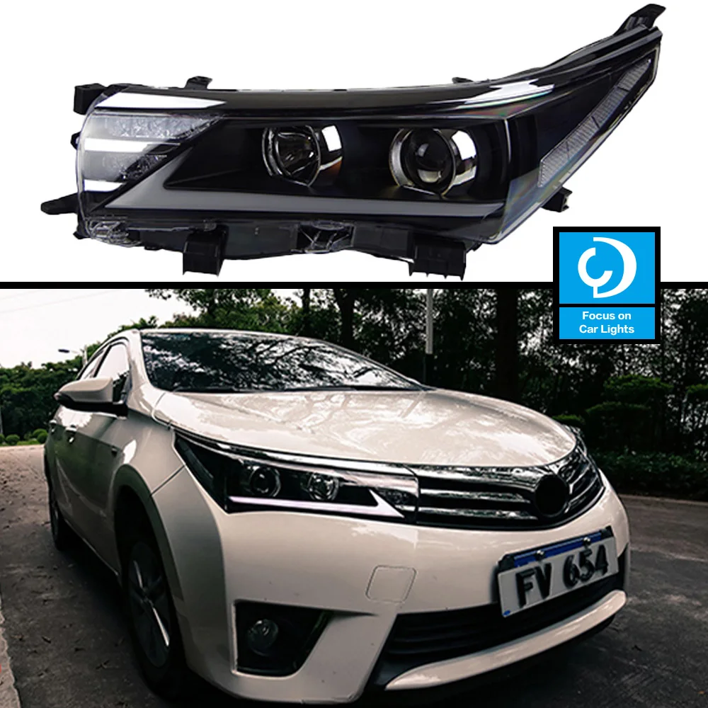 Farol dianteiro do carro para toyota corolla 2014 2016 led farol estilo ...
