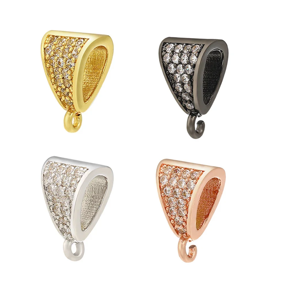 2Pcs-Brass-Micro-Pave-Cubic-Zircon-Slider-Tube-Bail-Triangle-Bails-with ...