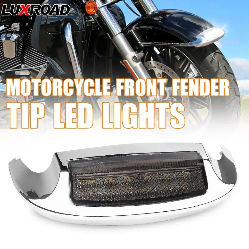 Motorcycle-Front-Tip-Led-Fender-Light-White-Driving-Lamp-Electra-Glide ...