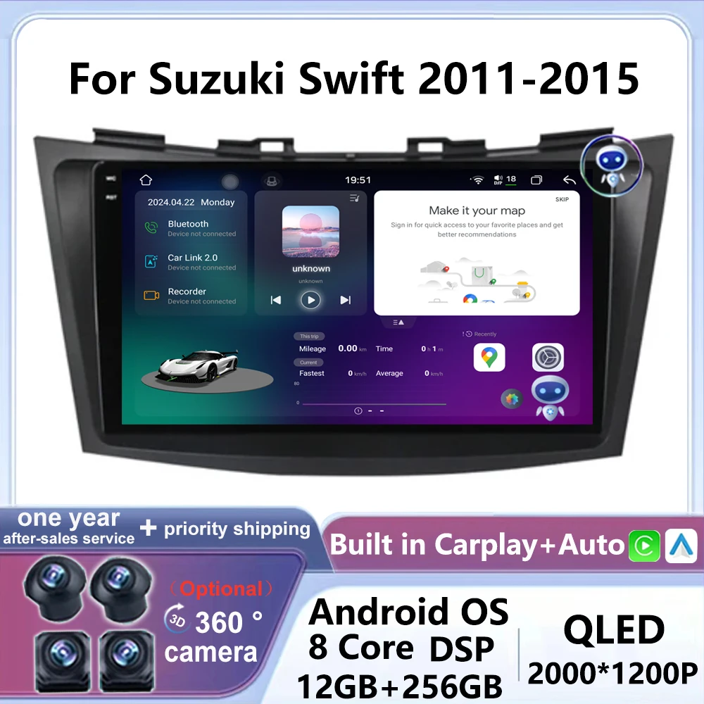 Wireless-Carplay-5G-WIFI-Android-14-For-Suzuki-Swift-2011-2015-Car ...