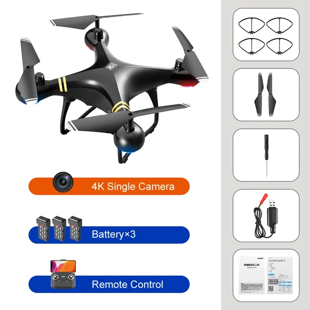 LSRC LF-608 Pro 4K HD Kamera Ganda WIFI FPV Mode Tahan Tinggi Lintasan ...