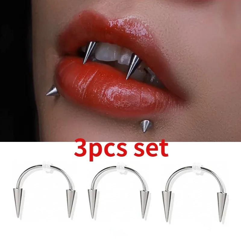 3-5-piece-Set-Of-Lip-And-Nose-Rings-Unisex-Punk-Lip-Vampire-Piercing ...