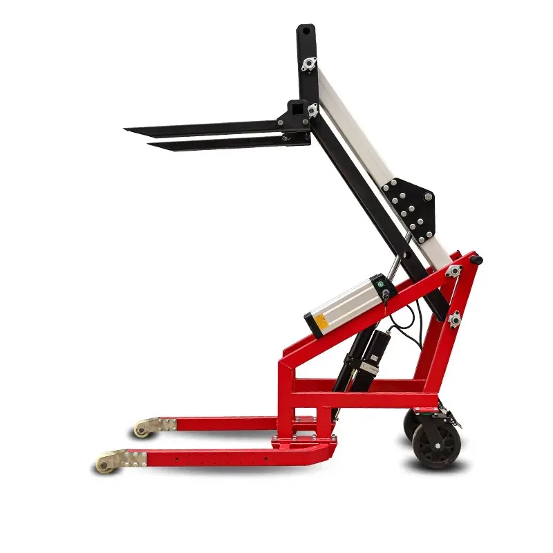 Portable Electric Hydraulic Forklift Small Curved Arm Hand Pushing ...